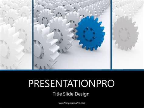 Rolling Cogs Blue Business PowerPoint Template PresentationPro