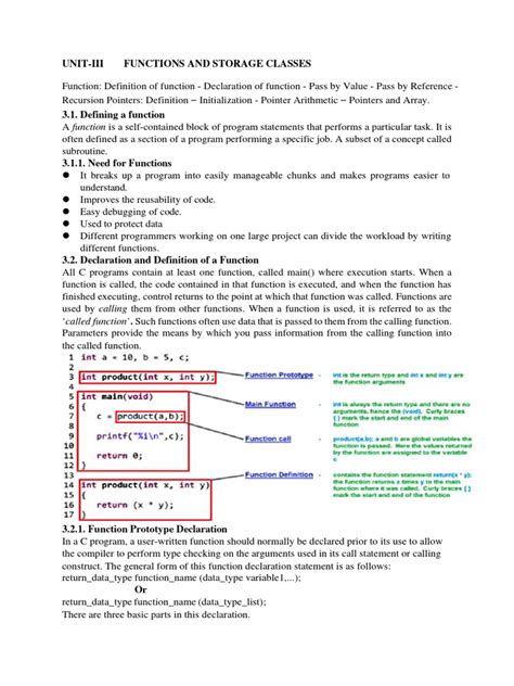 Unit 3 Notes Programming In C Pdf Pointer Computer Programming Parameter Computer