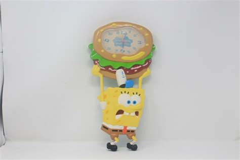 Nickelodeon Spongebob Squarepants Krabby Patty Molded Wall Clock Works