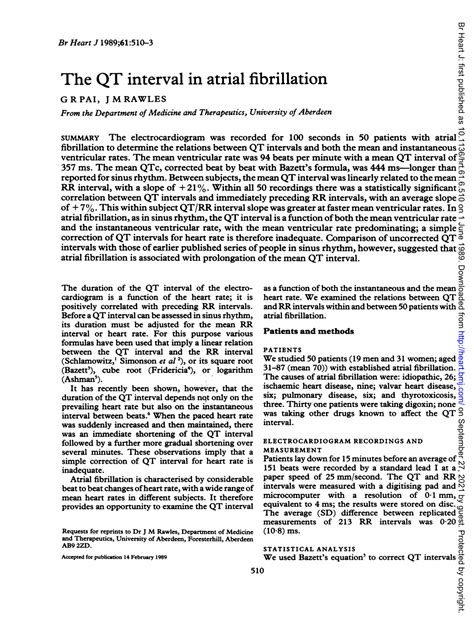 The Qt Interval In Atrial Fibrillation Docslib The Qt Interval In Atrial Fibrillation Docslib