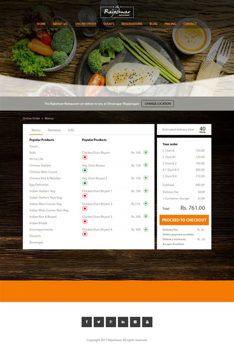 Restaurant UI Design On Behance