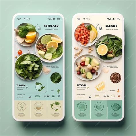 Premium Photo Mobile App Of Salad Bar Clean And Wholesome Concept