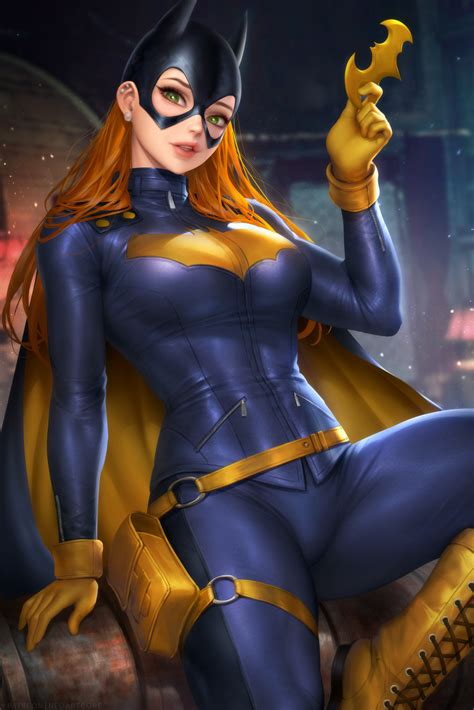 Batgirl Holding A Batarang Dc Comics Fan Art Hd Phone Wallpaper Rare