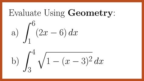 How To Evaluate Definite Integrals Using Geometry Triangles And A