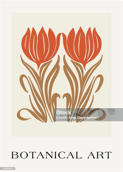 추상적인 그루비한 꽃무늬 포스터 모던한 트렌디한 마티스 미니멀 스타일 벽지 벽 장식 인쇄 엽서 표지 템플릿 배너를 위한 손으로