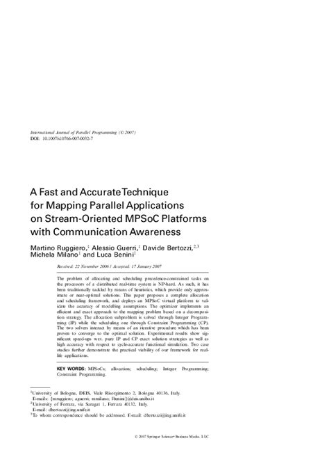 pdf accurate mapping technique for parallel apps
