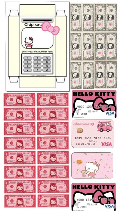Hello Kitty Efectivo Y Tarjeta 3d Kartlar Kart Deseni Çıkartma