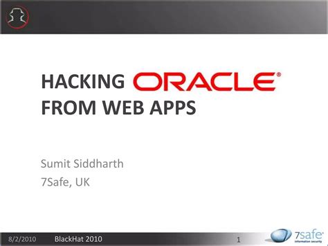 Hacking Oracle From Web Apps 1 9 Ppt