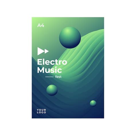 일렉트로 음악 포스터 디자인 프리미엄 벡터
