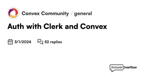 Auth With Clerk And Convex Convex Community