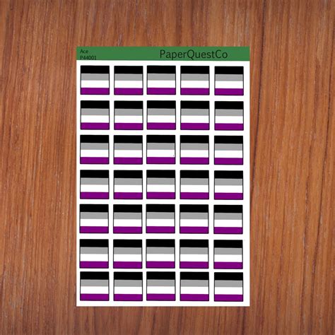 Digital Pride Asexual Printable Square Sticker Sheet Etsy