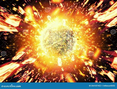 3d Illustration Of Exploding Sun Stock Illustration Illustration Of Heat Lava 264187452