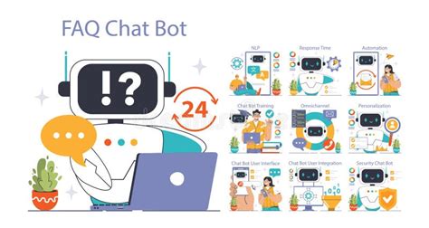 Chat Bot Universe Set Flat Vector Illustration Stock Vector