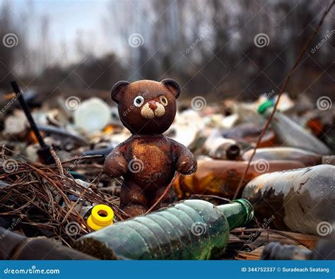 Dirty Toys In The Garbage Pile With Trash Stock Illustration