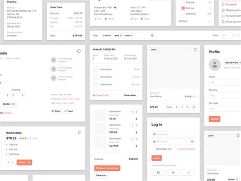 Sections Ecommerce Wireframe Kit