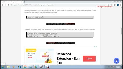 How To Extend Swap Space In Logical Volume On Redhat 7 Youtube
