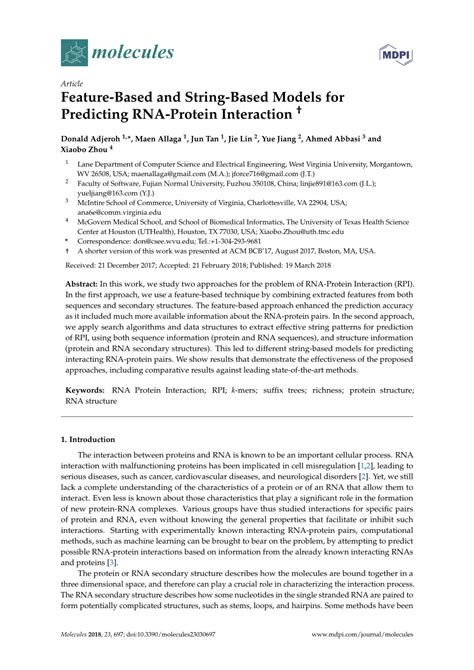 Pdf Feature Based And String Based Models For Predicting Rna Protein