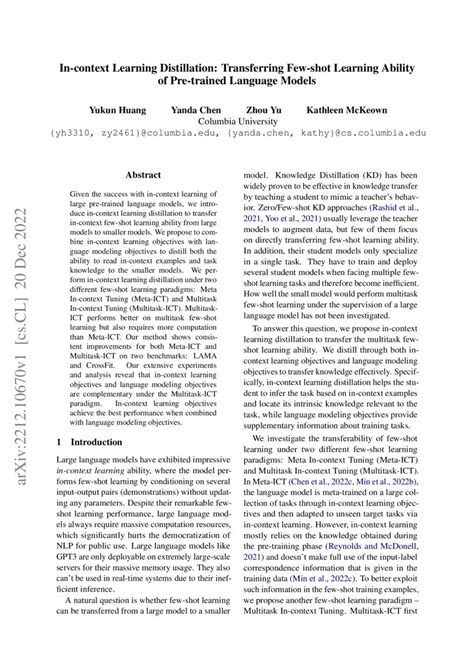 In Context Learning Distillation Transferring Few Shot Learning Ability Of Pre Trained Language