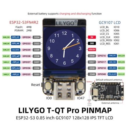 Buy Lilygo Ttgo T Qt Pro Esp32 S3fn8 With 085inch Ips Lcd Display