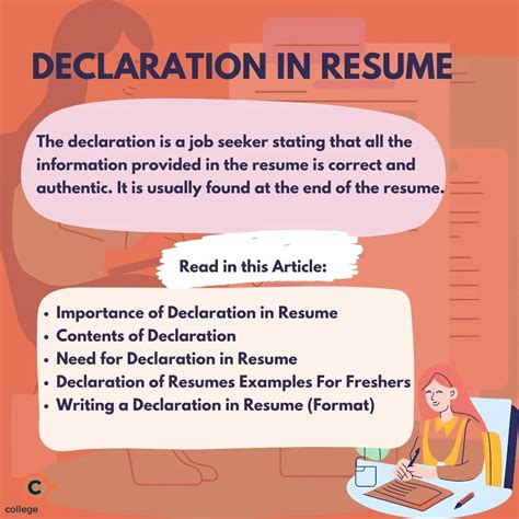 Declaration In Resume Samples Tips And Tricks For Professionals And