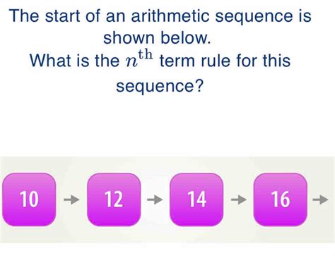 Solved The Start Of An Arithmetic Sequence Is Shown Below What Is The