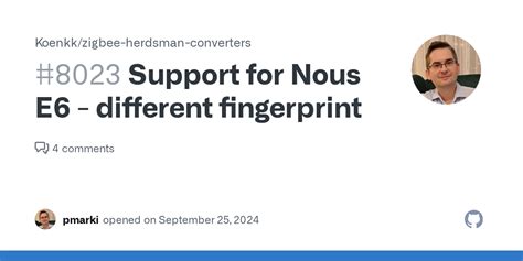 Support For Nous E6 Different Fingerprint · Issue 8023 · Koenkkzigbee Herdsman Converters