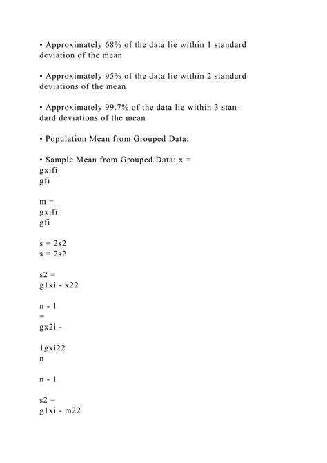 Tables And Formulas For Sullivan Statistics Informed Decisiodocx