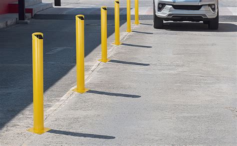 4 Pack Safety Bollard 36“ High 45 Diameter Bollard Post Yellow