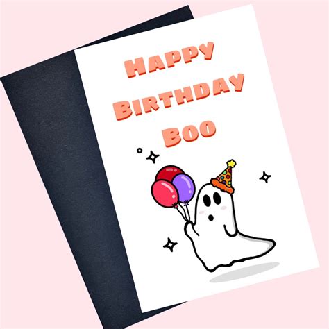 Halloween Birthday Card Happy Birthday Boo October Birthdays Halloween