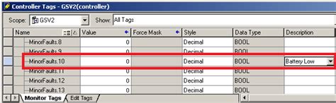 Using The Gsv Command To Access The Battery Low Bit In Controllogix