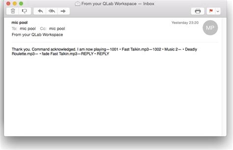 Workspace Correspondence Qlab Cookbook