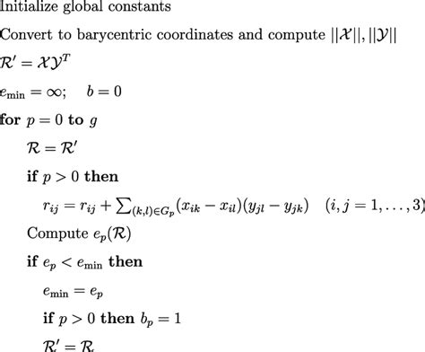 linear combinatorial algorithm for finding the minimal rmsd e min of
