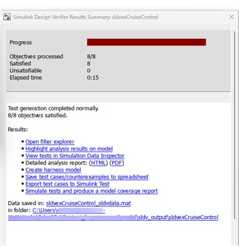 Review Test Generation Analysis Results Matlab And Simulink