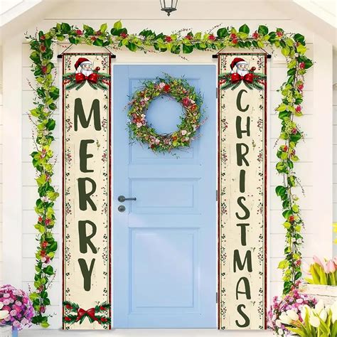 Blissyard Christmas Porch Sign 12x71 Inch Vintage Merry
