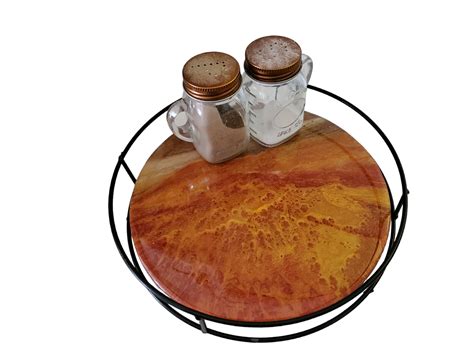 Rust And Gold Lazy Susan Dragonfly Wood Resin Designs