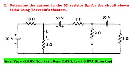 How To Find Current Through The 5 Ω Resistor Using Thevenins Theorem