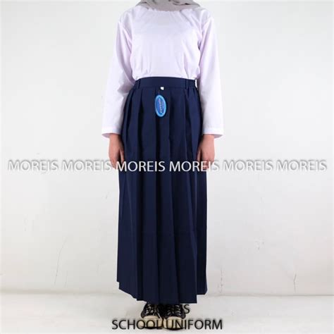 Jual Seragam Rok Remple Rempel Panjang Biru Smp Famatex Shopee Indonesia
