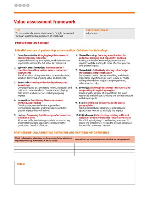 04 Value Assessment Framework Pdf Non Governmental Organization Cost
