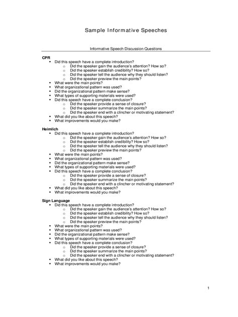 Informative Speech Examples 2 Free Templates In PDF Word Excel Download
