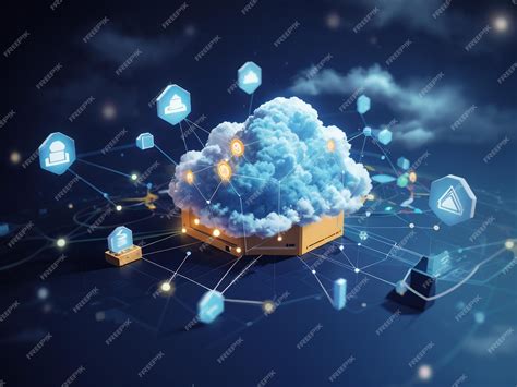 Premium Ai Image Seamless Data Flow Cloud Computing Technology Concept