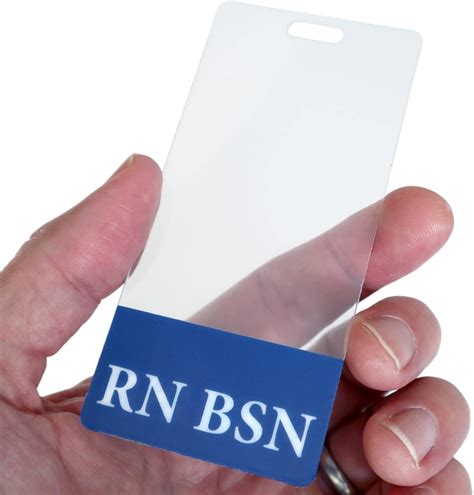 Clear Rn Bsn Badge Card Vertical Id Badge Buddy For Registered Nurses With Bsn