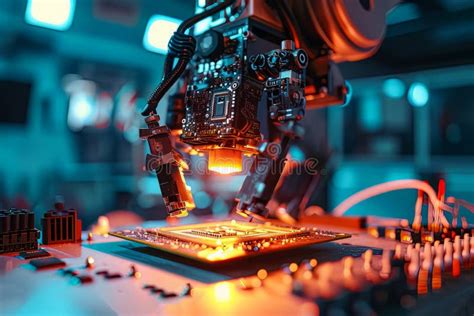 Futuristic Android Robot Holding Advanced Processor Chip A Concept Of