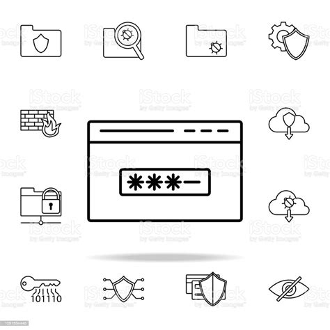 브라우저 암호 아이콘입니다 웹 및 모바일에 대 한 보편적인 바이러스 바이러스 백신 아이콘 설정 금융에 대한 스톡 벡터 아트 및 기타 이미지 Istock