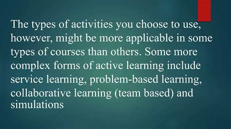 Effective Classroom Learning Activities Pptx