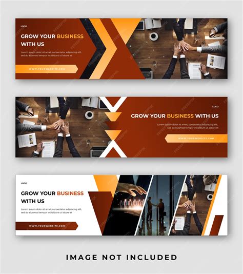Premium Vector Company Email Header Template Vector Set For Business With Placeholder Text