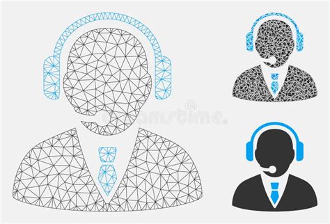 Support Manager Vector Mesh Network Model And Triangle Mosaic Icon