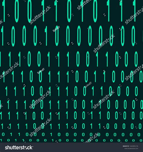 Digital Number Background Neon Binary Code Stock Vector Royalty Free Shutterstock