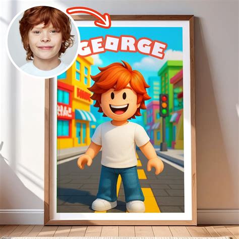 Custom Roblox Portrait Personalized Gamer Art Digital Download Etsy