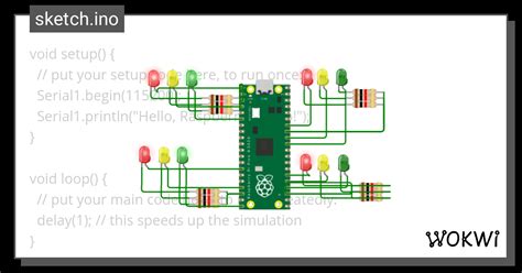 Lane Lights Wokwi Esp32 Stm32 Arduino Simulator