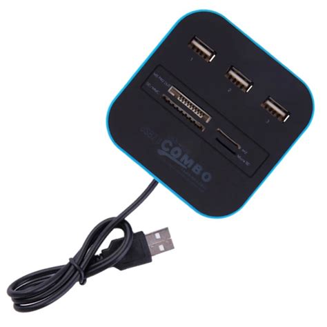 3 Port USB HUB Card Reader Multi USB Splitter Combo For PC Laptop Support Micro TF SD M2 MS SDHC